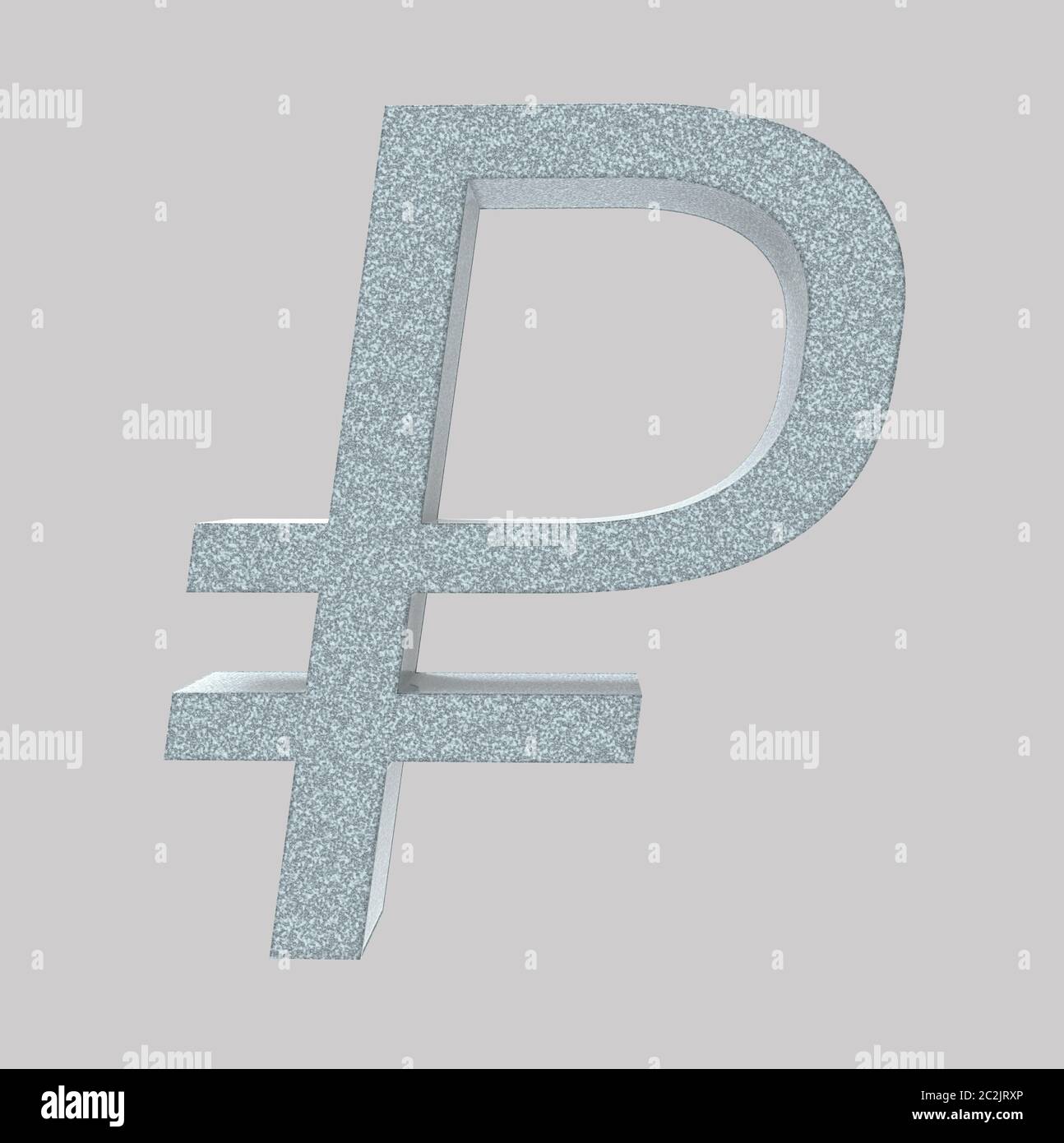 Ruble symbol sign isolated rouble RUB Russian ruble Currency Symbol 3d ...