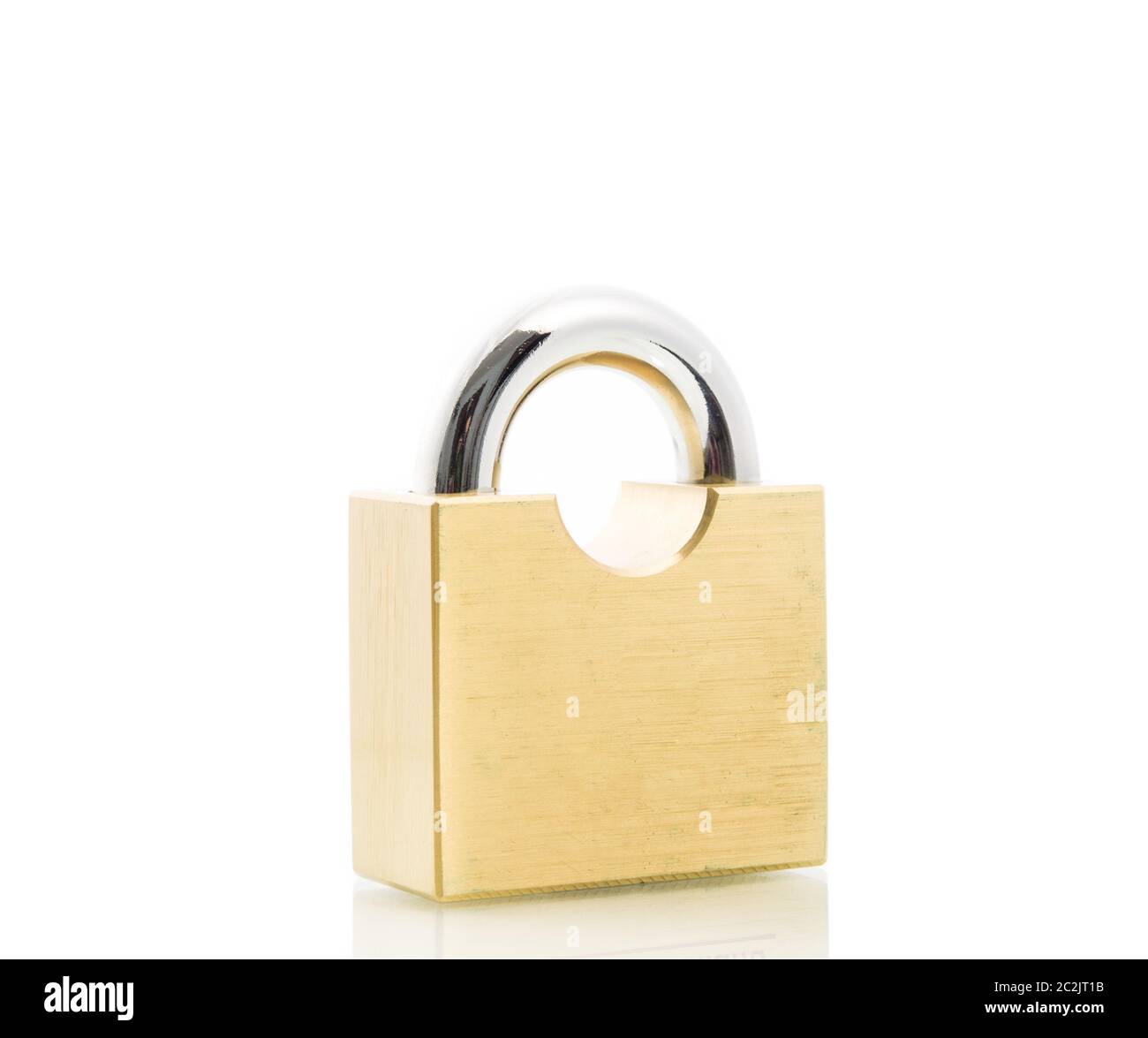 Metal padlock gold isolate on over white background Stock Photo - Alamy