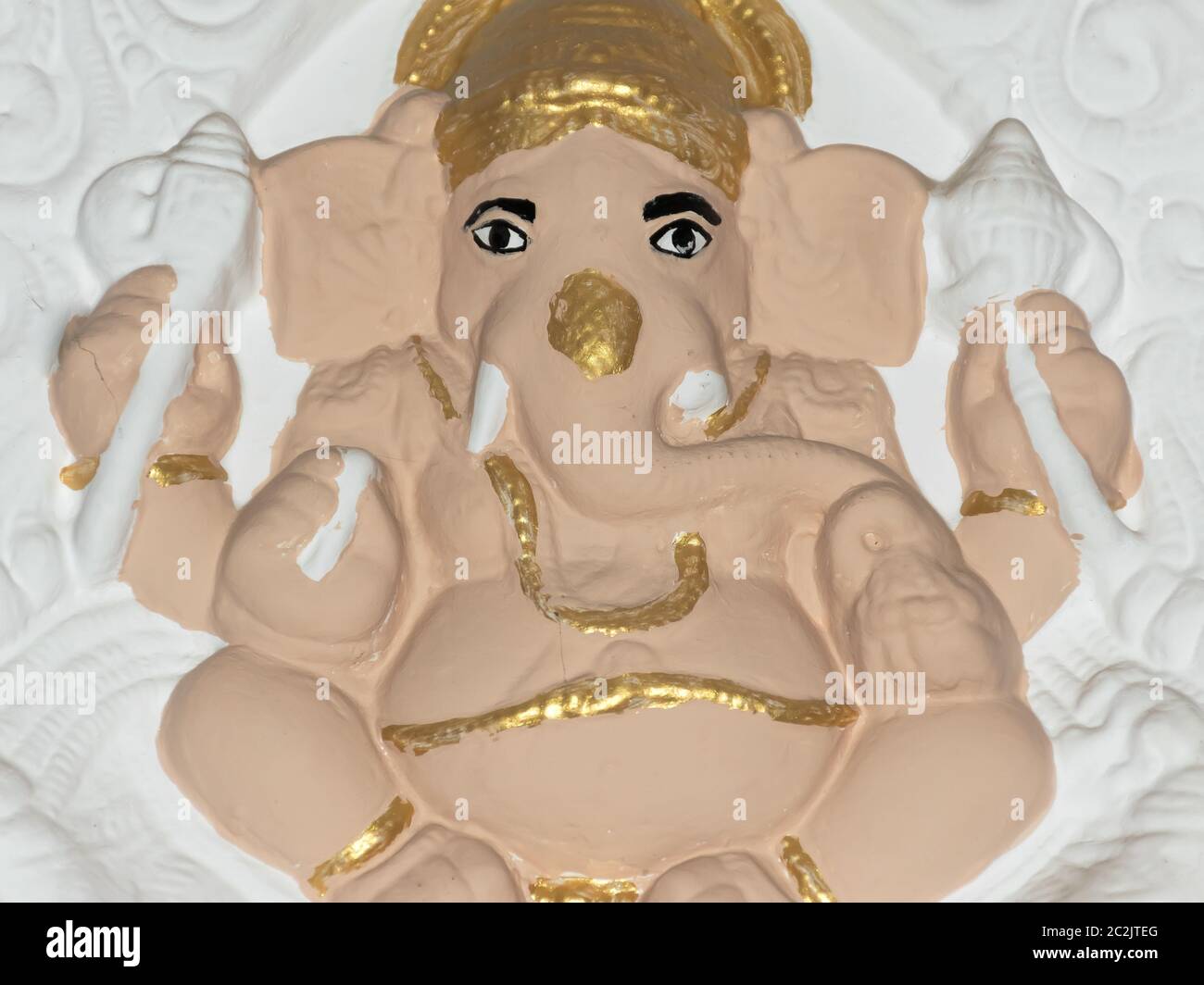 Handmade Hindu Lord Ganesh. Close up. Crafted Clay Model of Ganesha ...