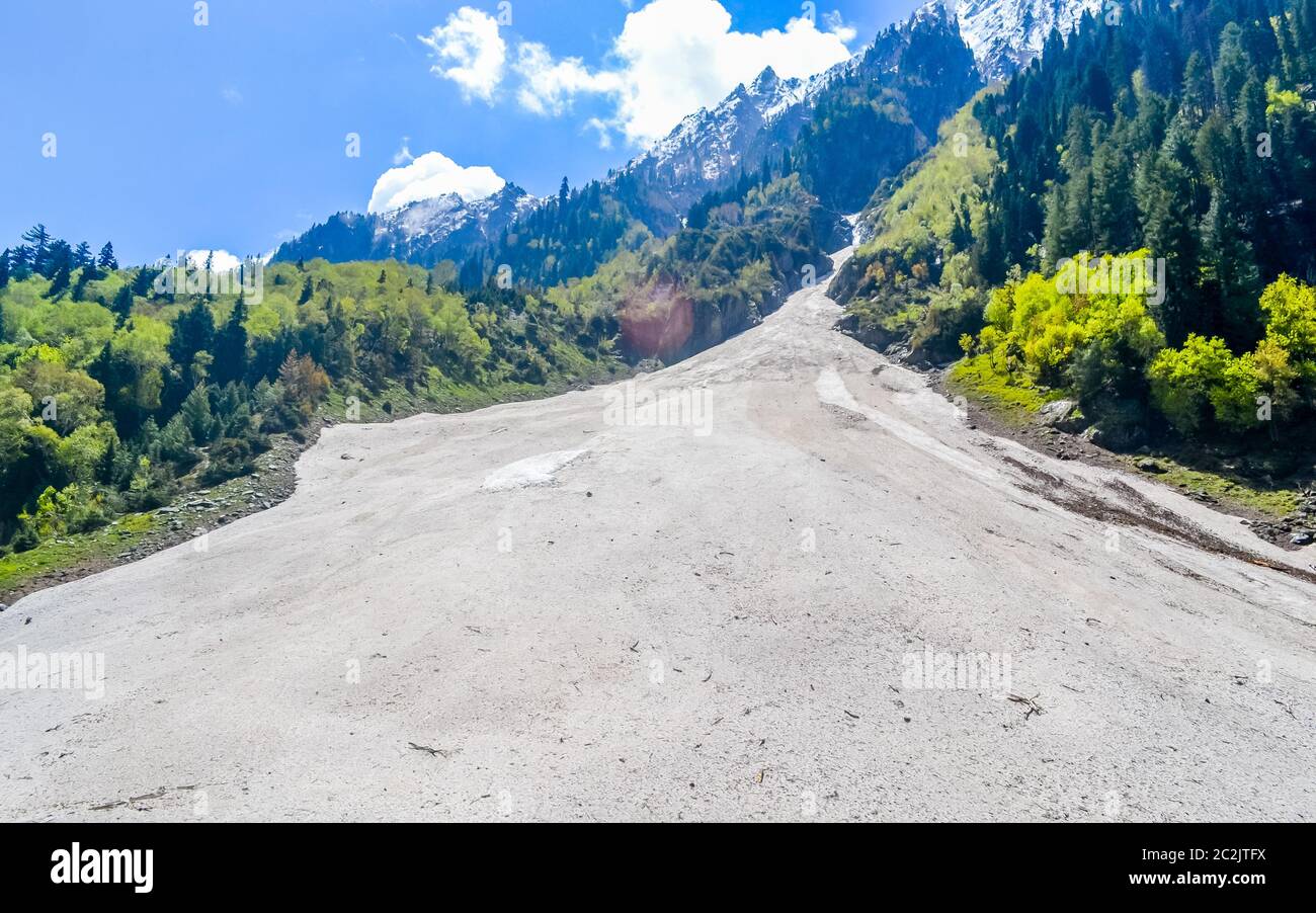 A steep V shaped fluvial valley formed by one of the headstreams of the ...