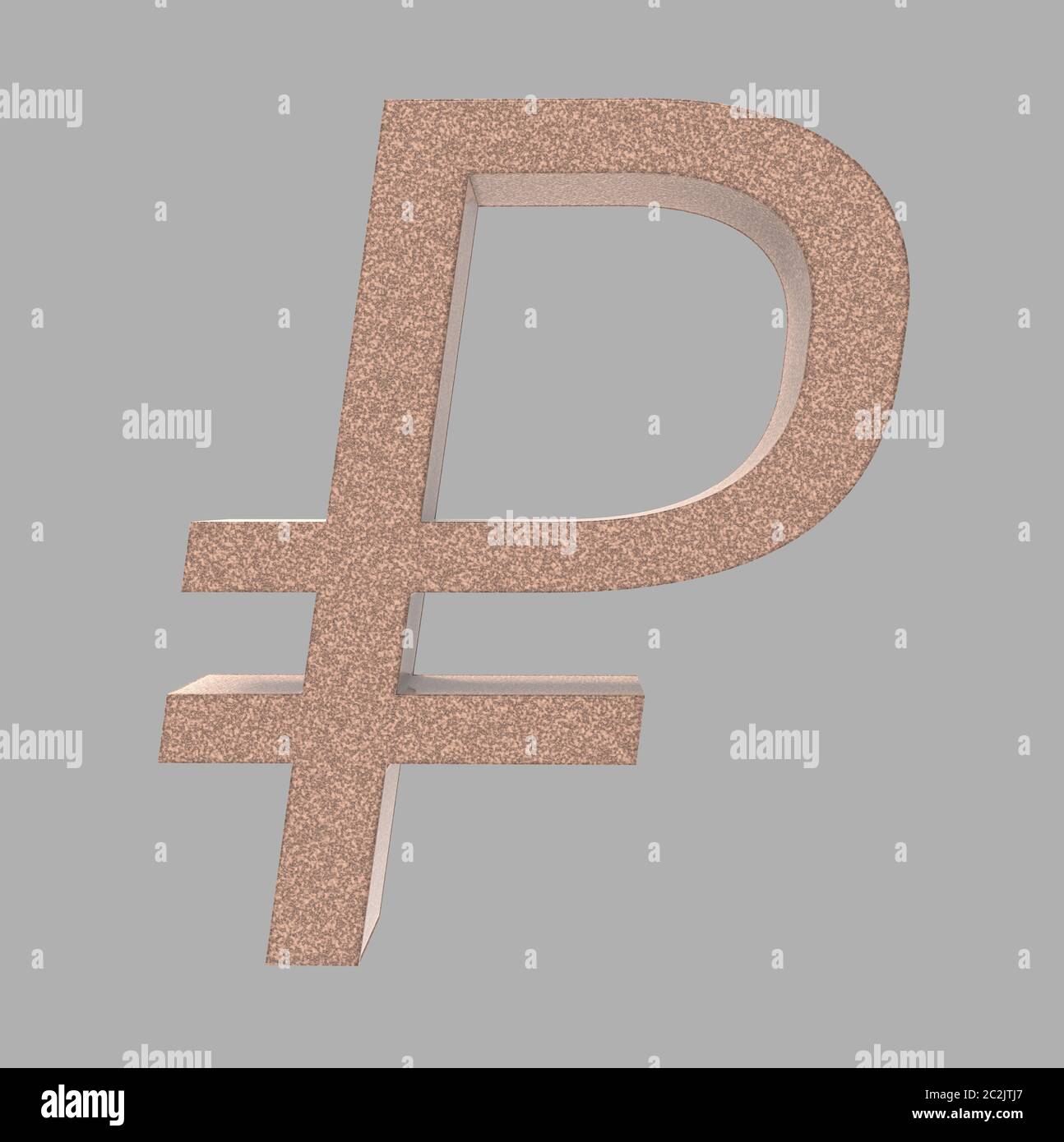 Ruble symbol sign isolated rouble RUB Russian ruble Currency Symbol 3d ...