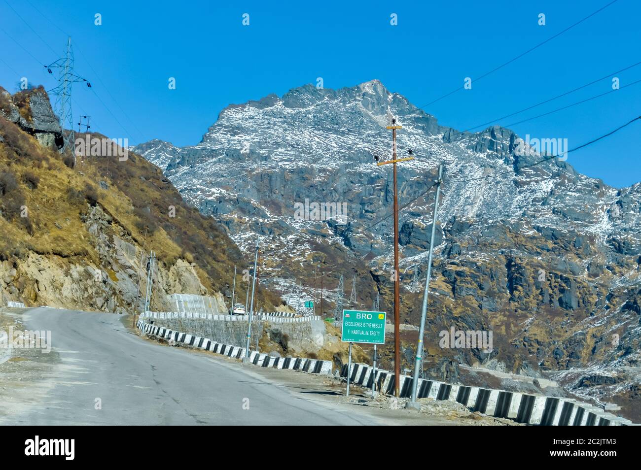 Border Roads Organisation (BRO) signboard in Arunachal Frontier Highway ...