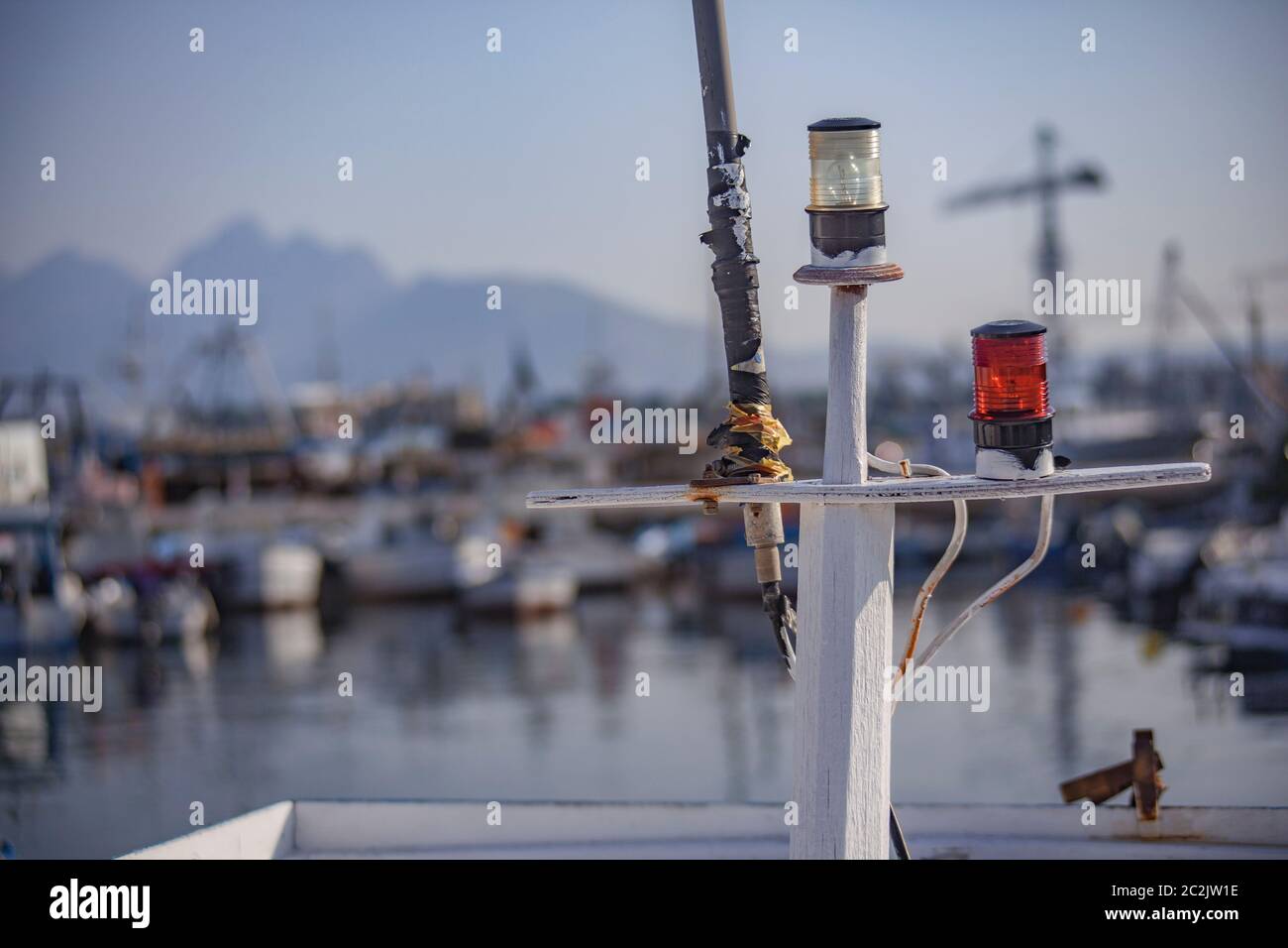Boat position lights of a fishboat Stock Photo - Alamy