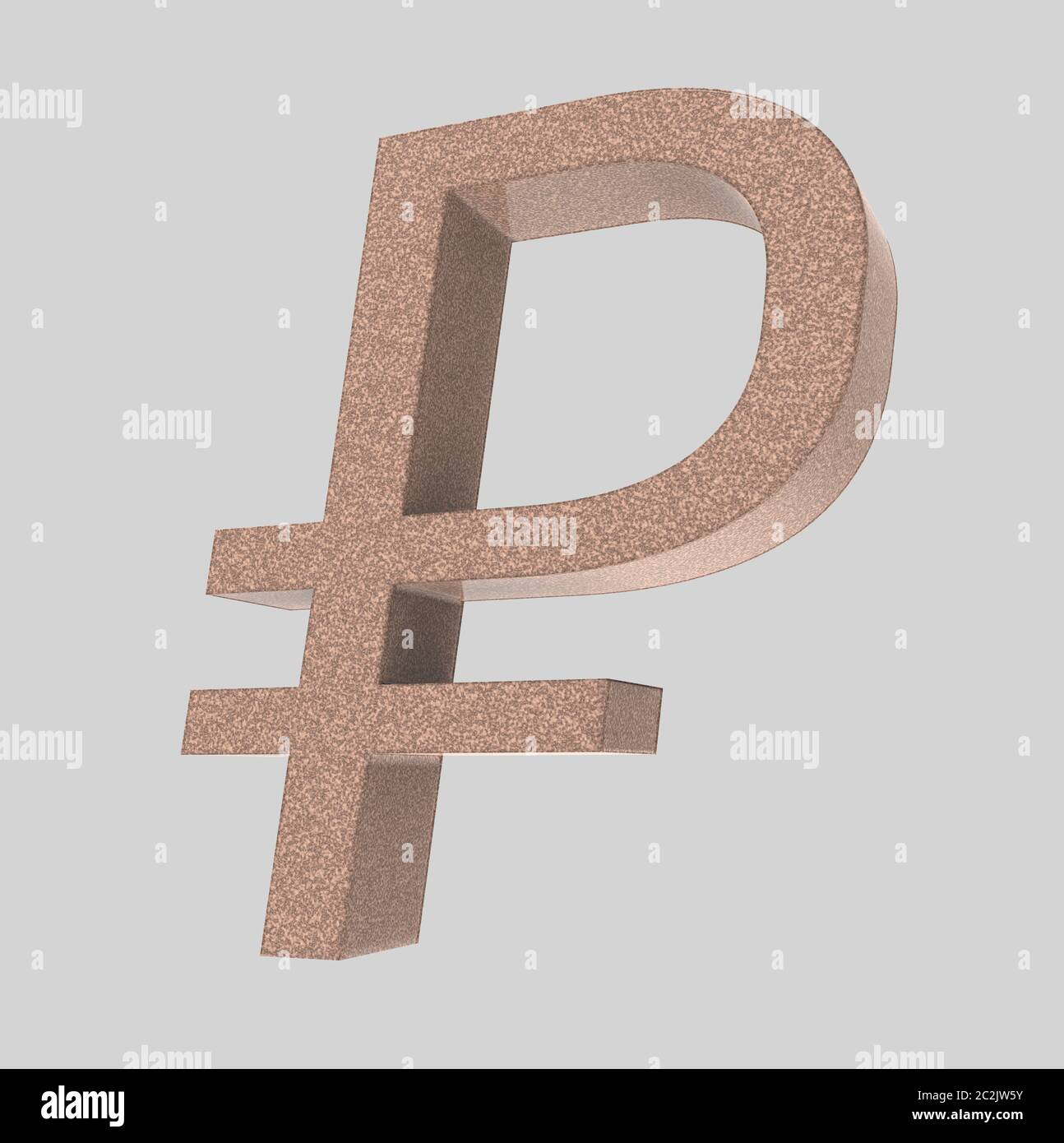 Ruble symbol sign isolated rouble RUB Russian ruble Currency Symbol 3d ...