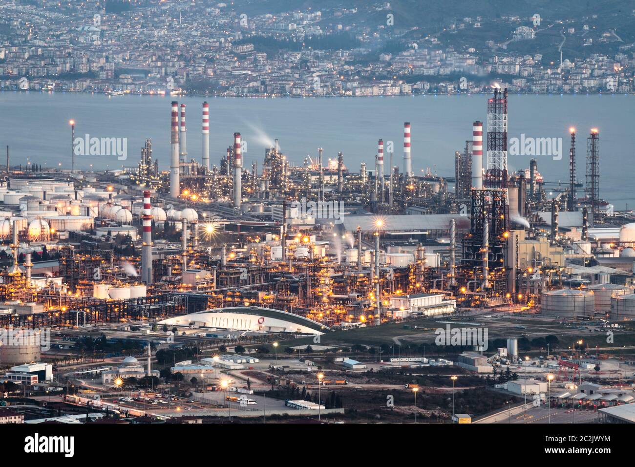 Turkey - April 30 ,2020 :Tupras Izmit petroleum refinery. Tupras is ...