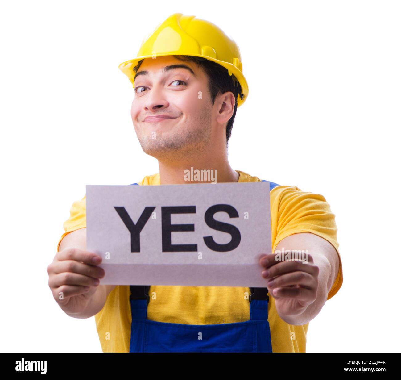 Worker responding positively yes isolated Stock Photo - Alamy
