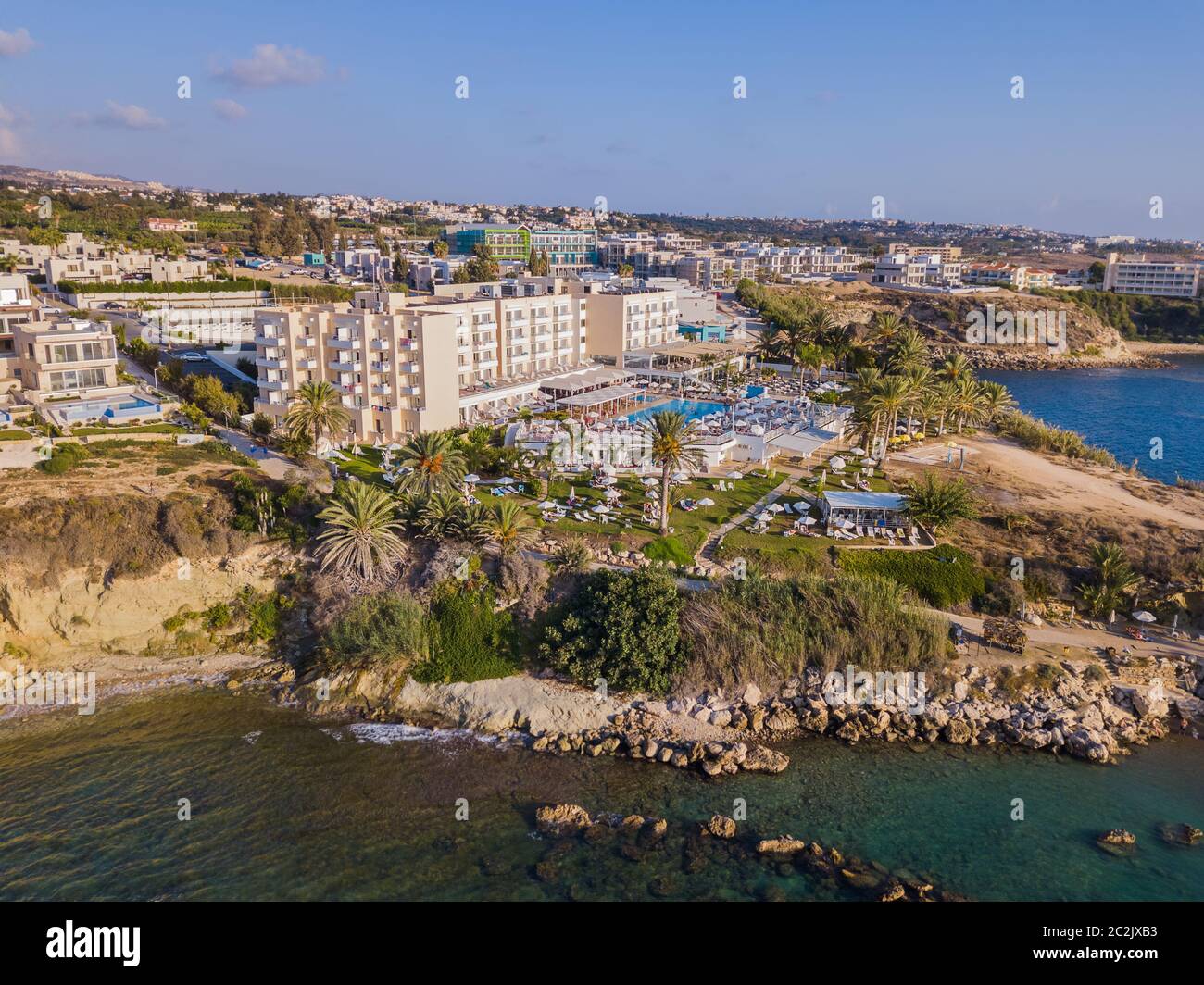 Beach on Cyprus island at sunset Stock Photo - Alamy