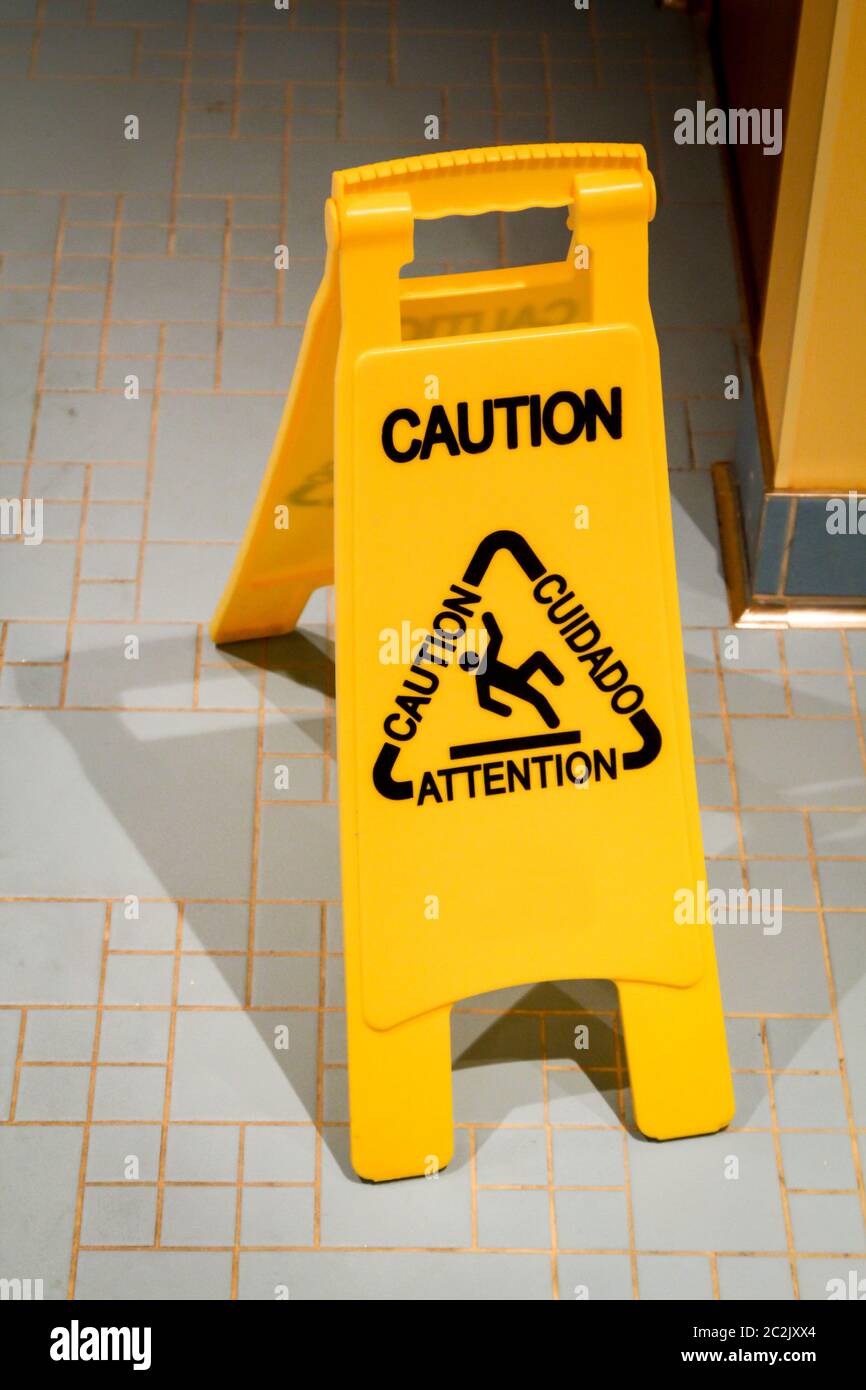 a caution slippery warning safety sign, yellow caution sign icon ...
