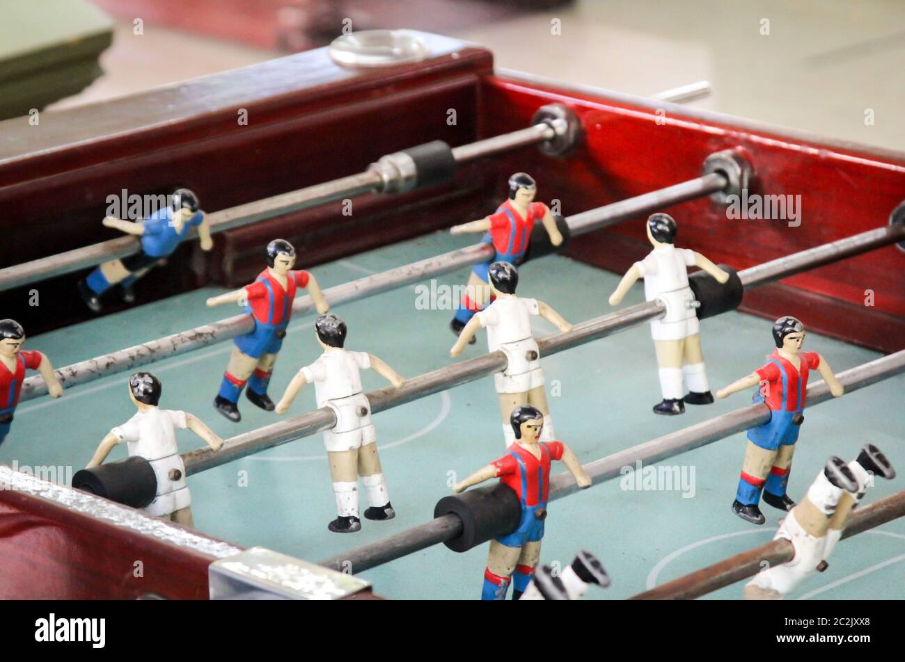 an old table football game Stock Photo - Alamy