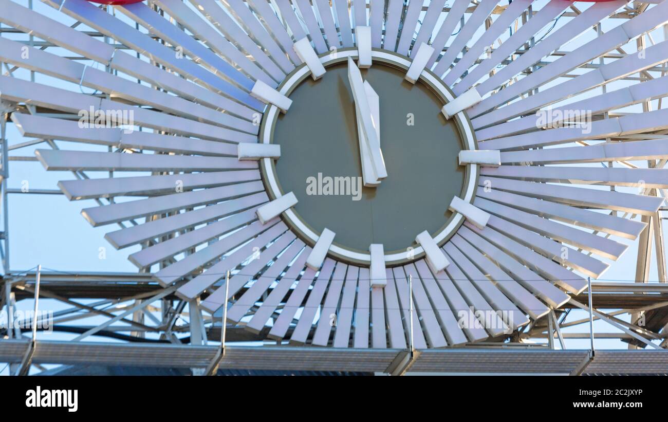 Big White Public Clock in Oslo Norway Stock Photo - Alamy