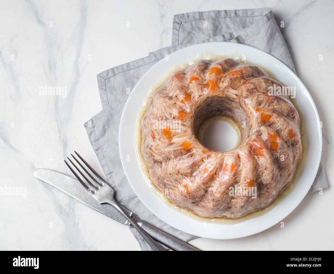 Perfect homemade jellied meat, copy space Stock Photo - Alamy