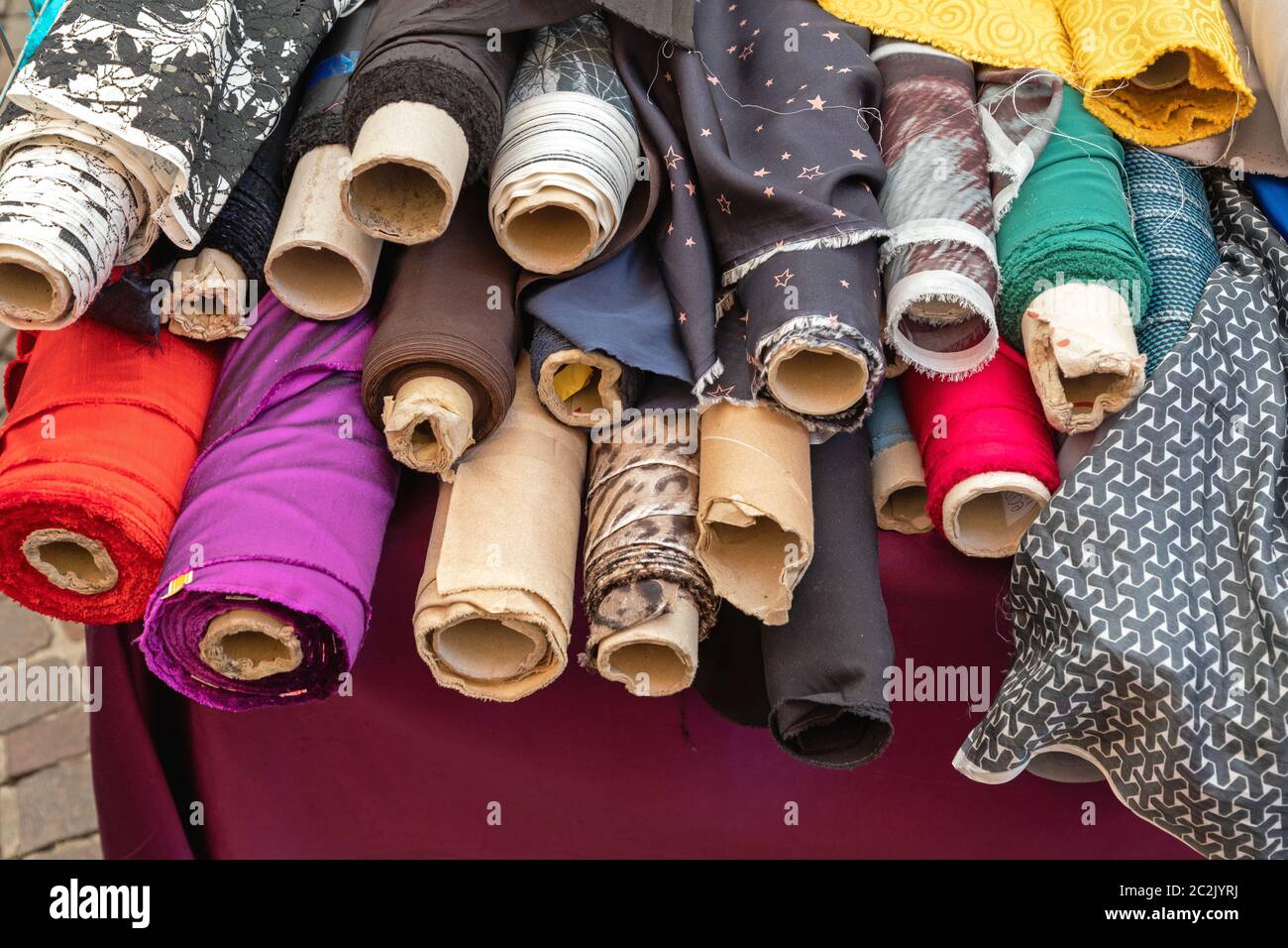 Rolls of Textile Material for Garment Industry Stock Photo - Alamy