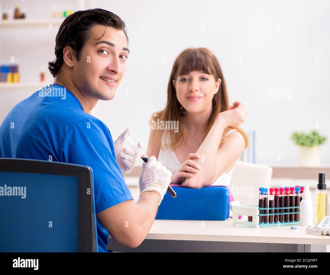 The young patient during blood test sampling procedure Stock Photo - Alamy
