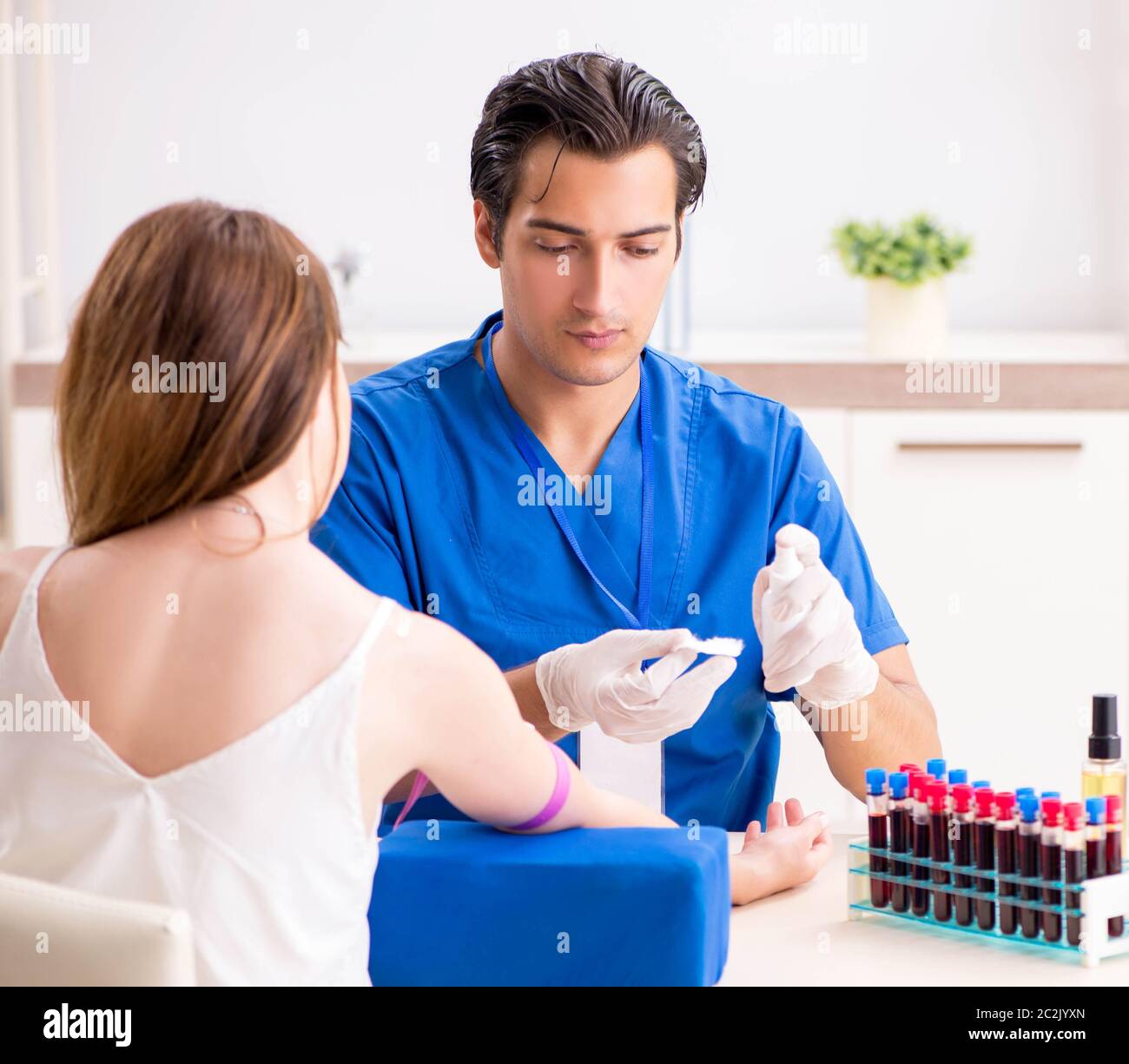 The young patient during blood test sampling procedure Stock Photo - Alamy