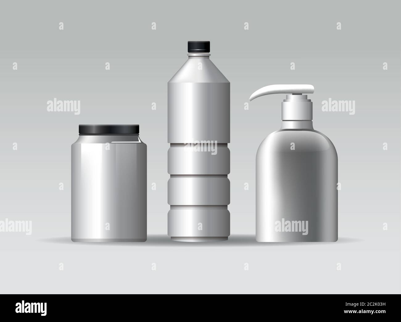 set of materials and styles bottles products vector illustration design ...
