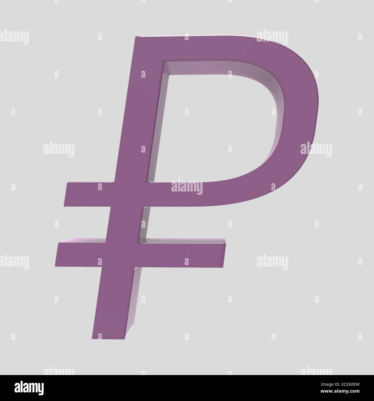 Ruble symbol sign isolated rouble RUB Russian ruble Currency Symbol 3d ...