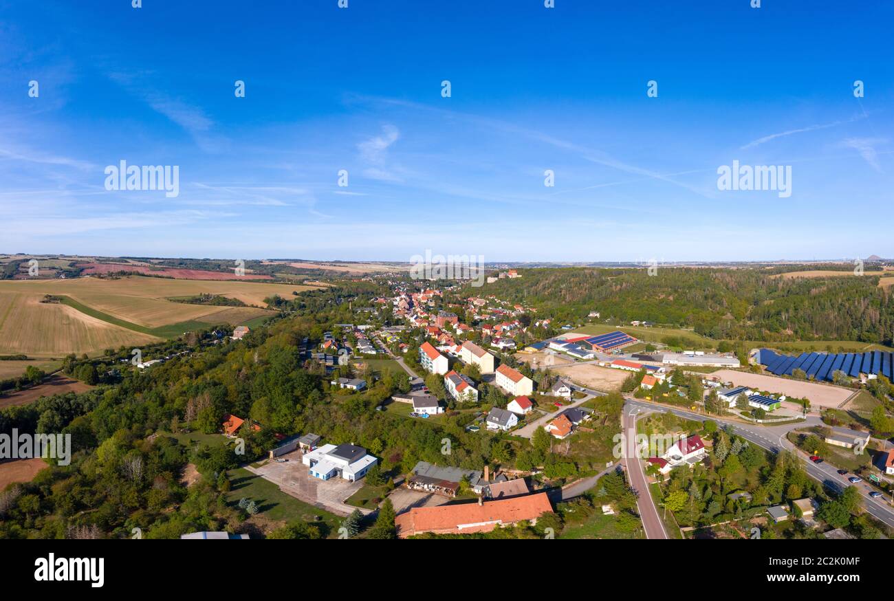 Mansfelder Land View over Mansfeld Castle mansfeld Stock Photo - Alamy