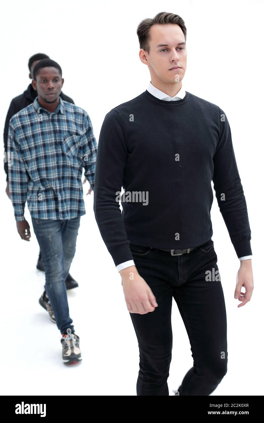 group of diverse young people striding forward Stock Photo - Alamy