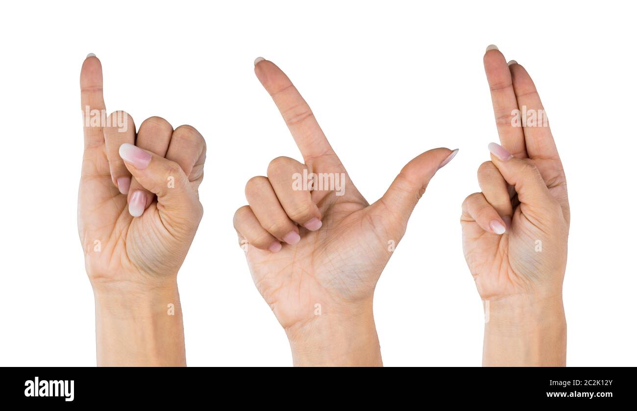Woman Hands Showing I Love You Using Sign Language Stock Photo - Alamy