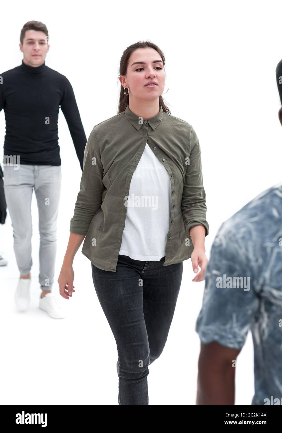 group of diverse young people striding forward Stock Photo - Alamy