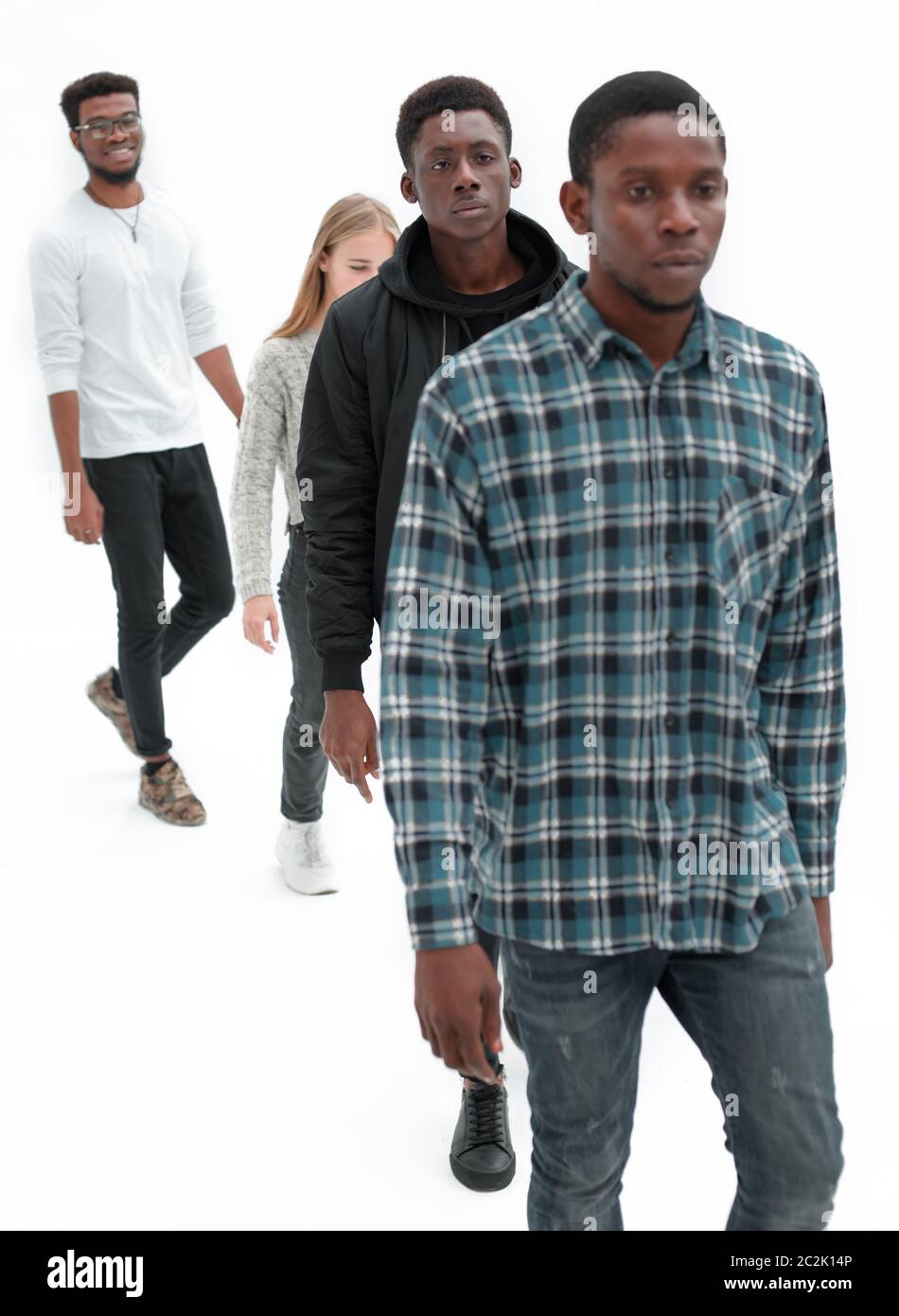 group of diverse young people striding forward Stock Photo - Alamy