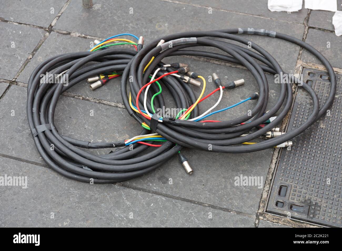 Audio Cables With Connectors for Stage Event Equipment Stock Photo - Alamy