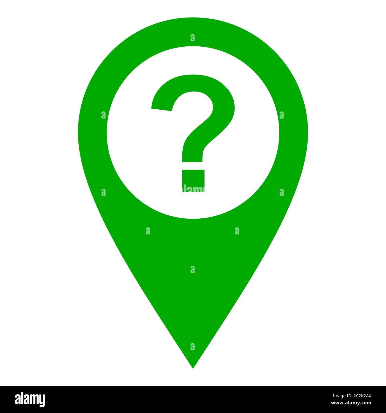 Question mark and location pin Stock Photo - Alamy