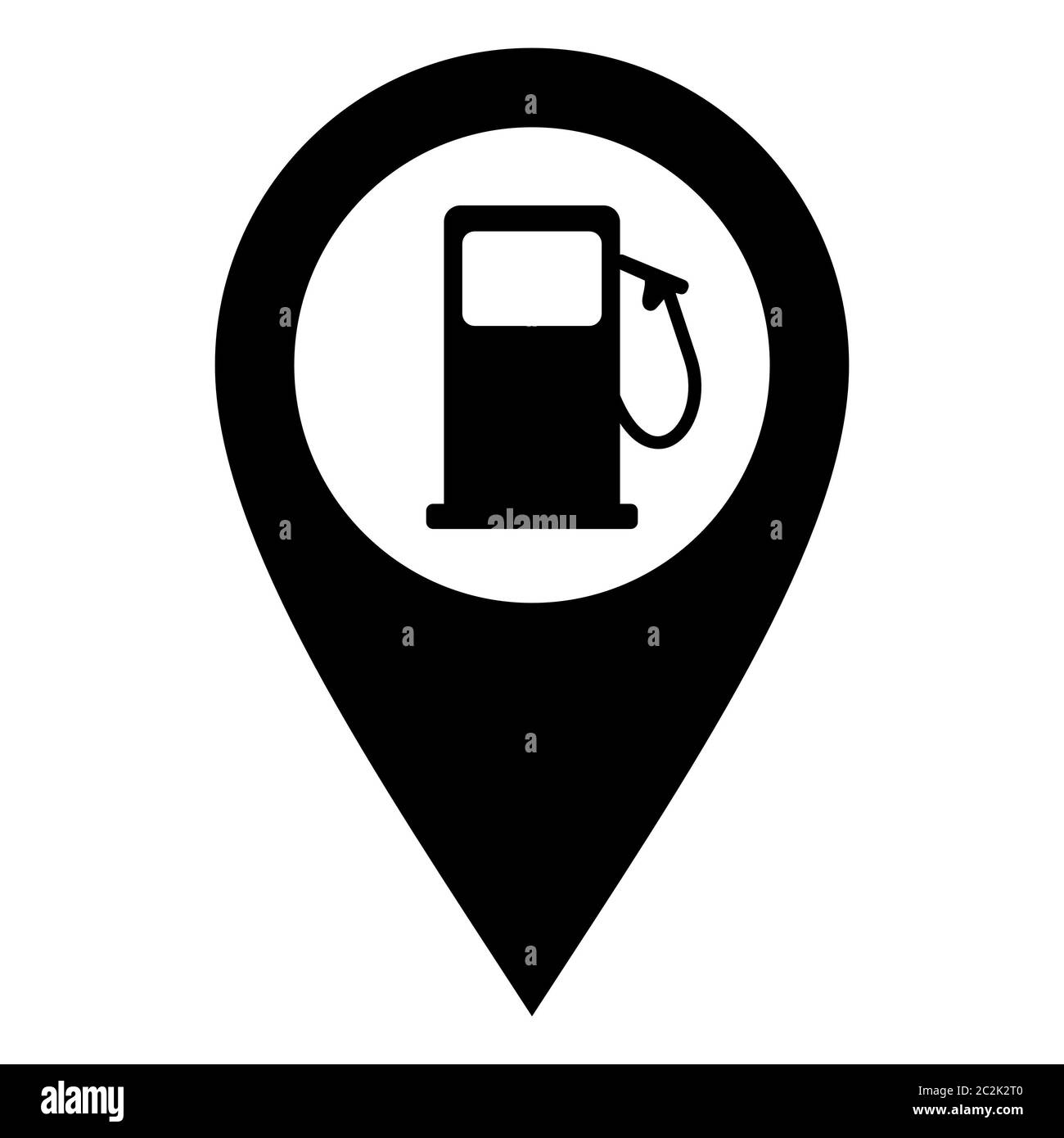 Gas station and location pin Stock Photo - Alamy