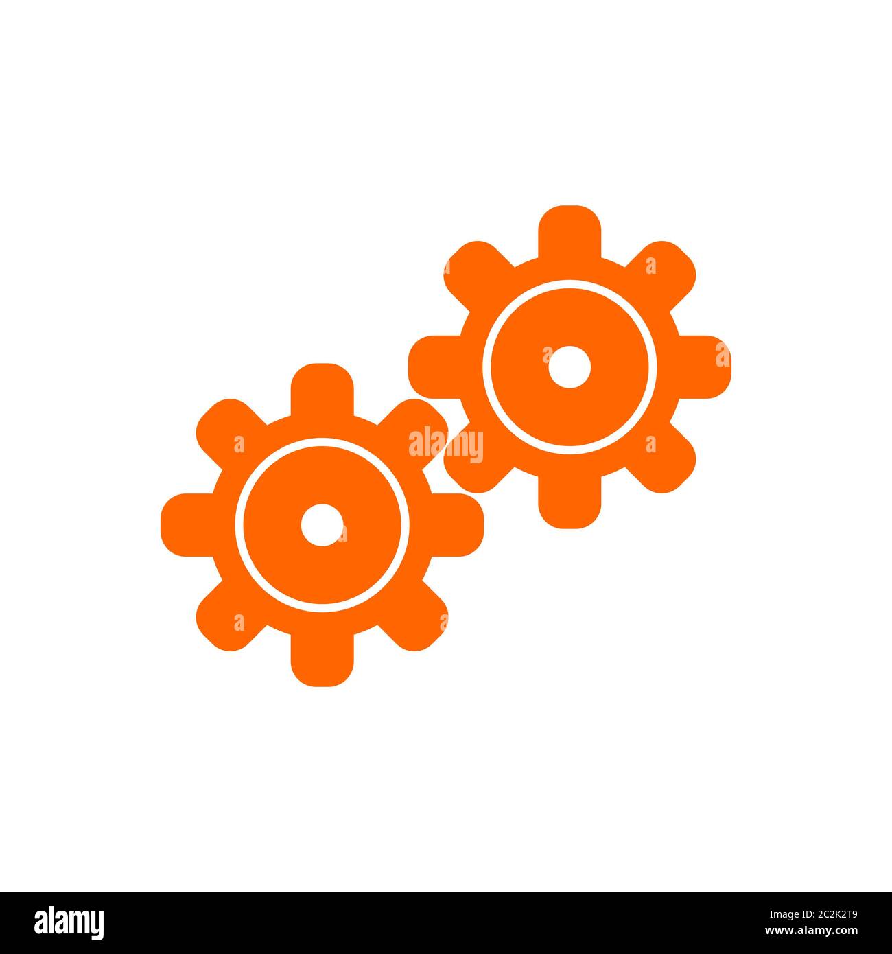 Illustration orange gears icon Cut Out Stock Images & Pictures - Alamy