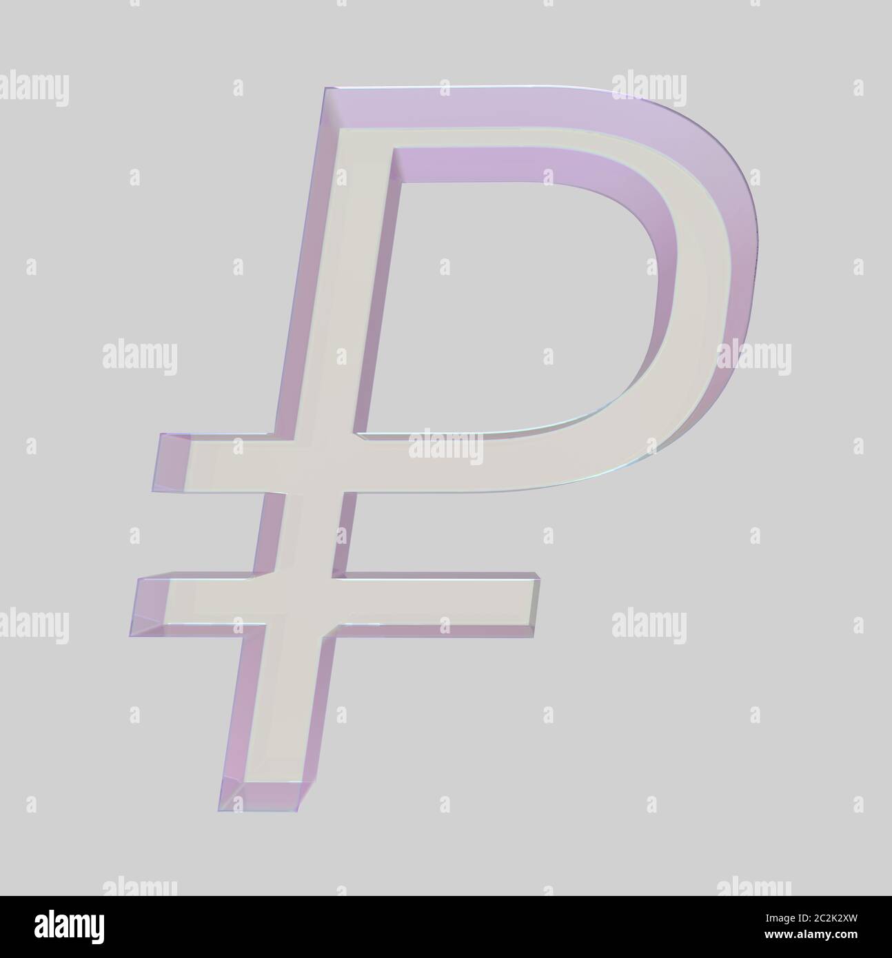 Ruble symbol sign isolated rouble RUB Russian ruble Currency Symbol 3d ...