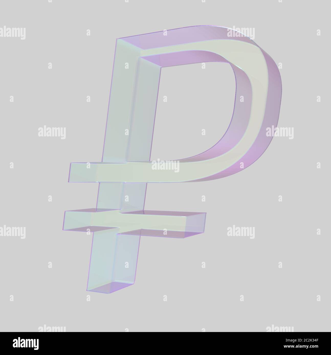 Ruble symbol sign isolated rouble RUB Russian ruble Currency Symbol 3d ...