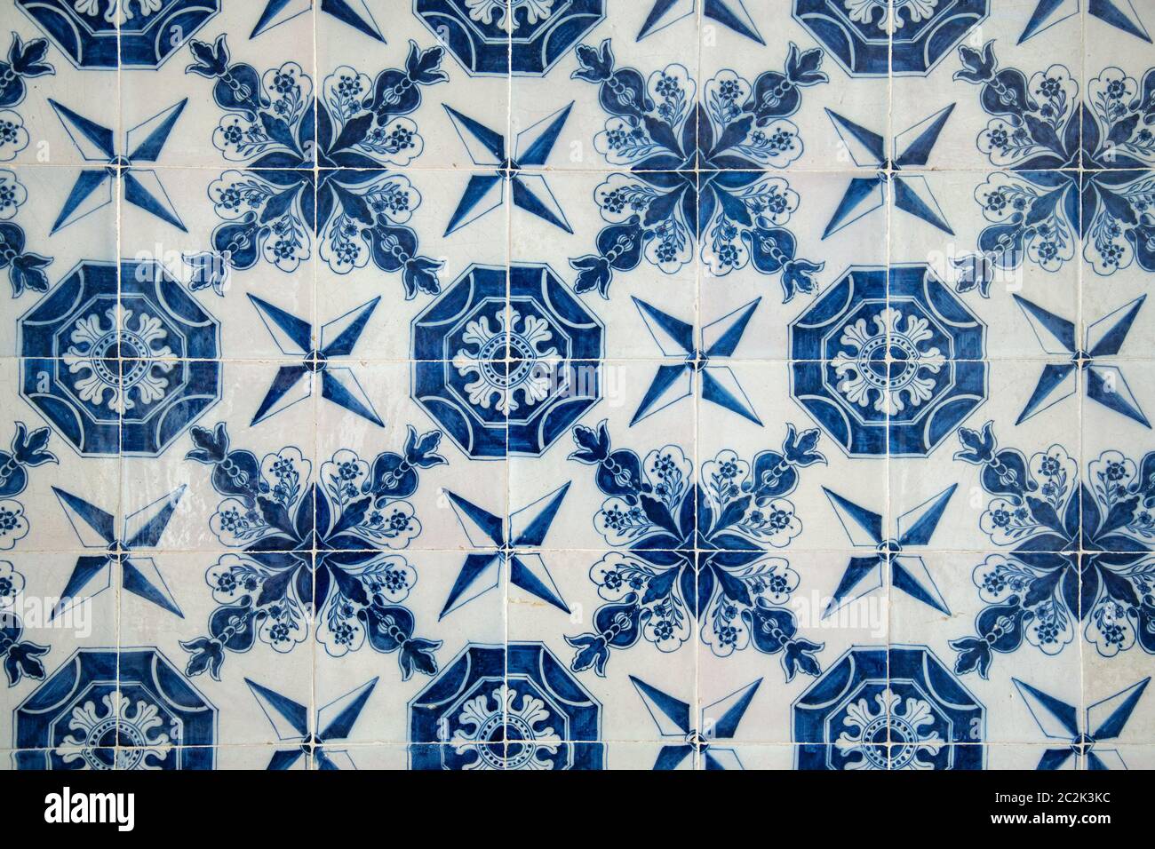 Handmade old Turkish Blue ceramic Tiles on the wall in Istanbul City ...