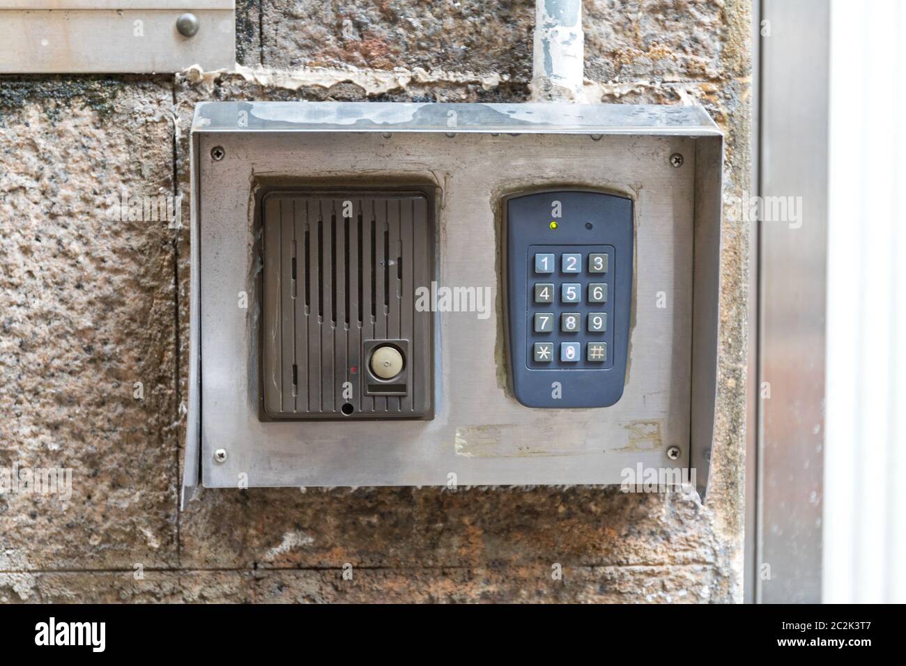 Intercom Door Bell With Numeric Keypad Combination Stock Photo - Alamy