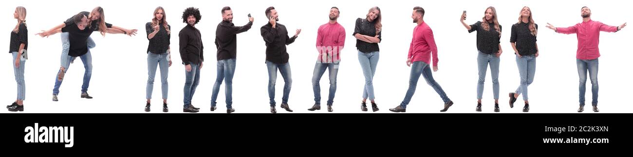 collage of photos of modern casual young people Stock Photo - Alamy