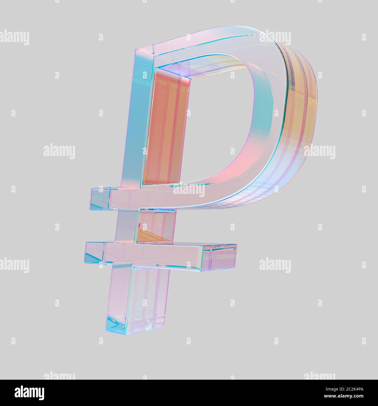 Ruble symbol sign isolated rouble RUB Russian ruble Currency Symbol 3d ...