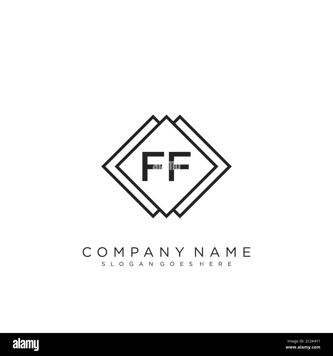Initial letter FF beauty handwriting logo vector Stock Vector Image ...
