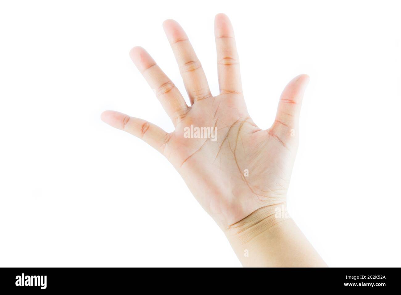 Hand gesture number five isolate on white background Stock Photo - Alamy