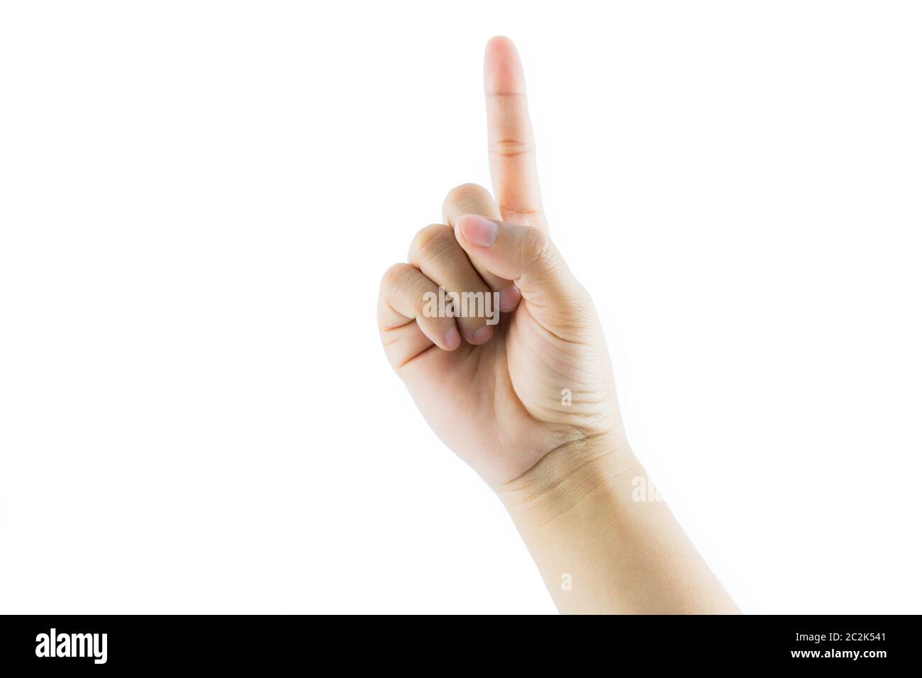 Hand gesture number one isolate on white background Stock Photo - Alamy