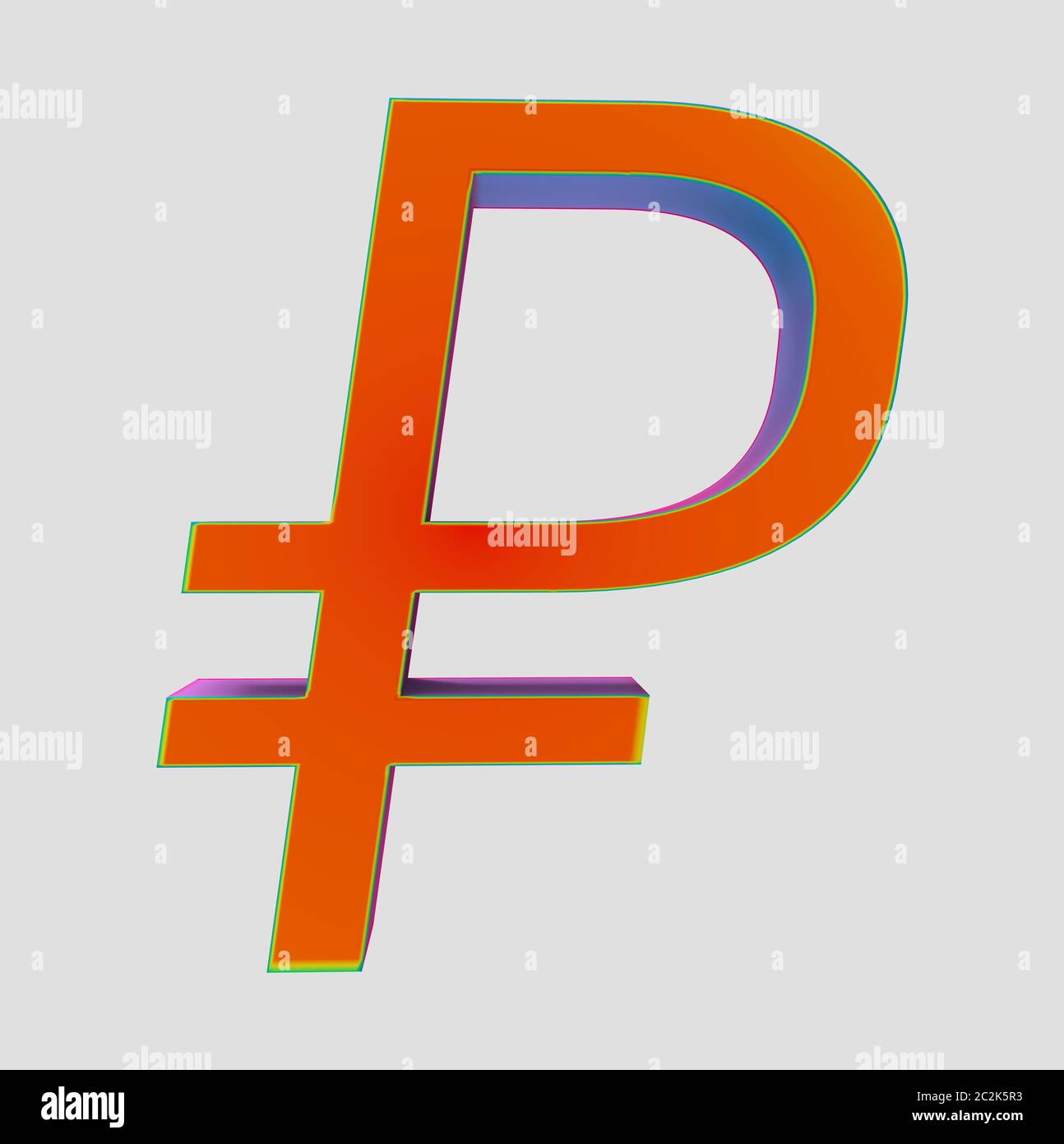 Ruble symbol sign isolated rouble RUB Russian ruble Currency Symbol 3d render Stock Photo - Alamy