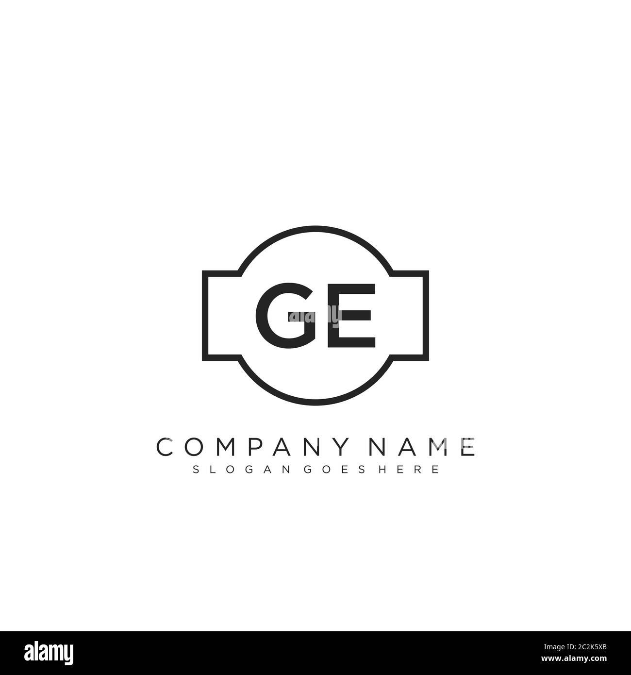 Initial letter GE beauty handwriting logo vector Stock Vector Image ...