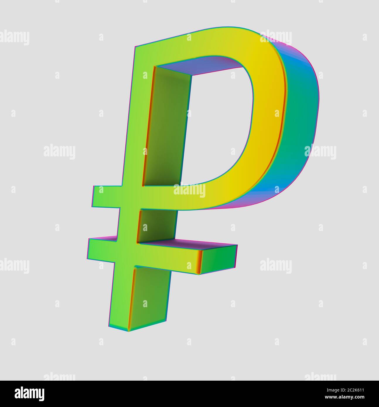 Ruble symbol sign isolated rouble RUB Russian ruble Currency Symbol 3d ...