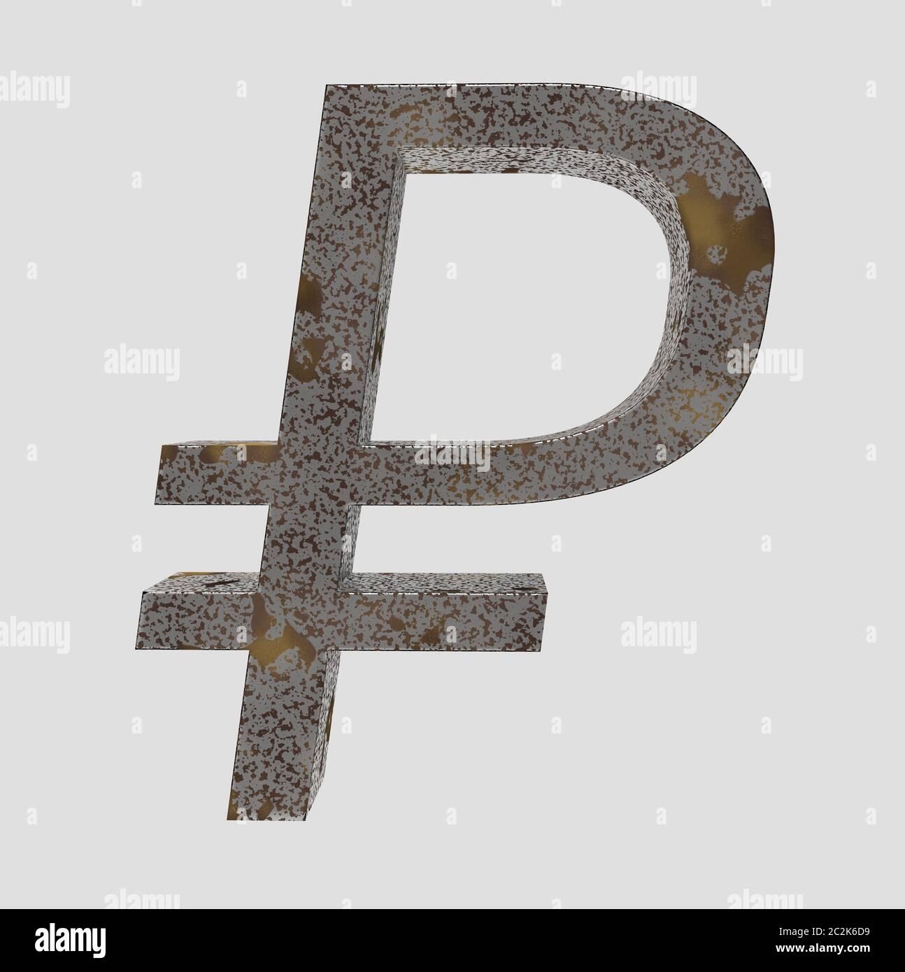 Ruble symbol sign isolated rouble RUB Russian ruble Currency Symbol 3d ...