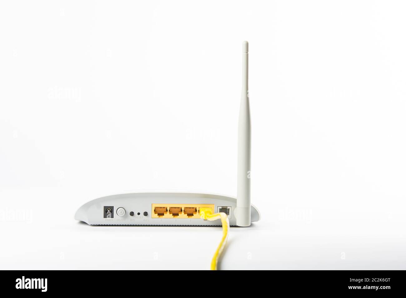 Wireless modem router network hub on white background Stock Photo - Alamy