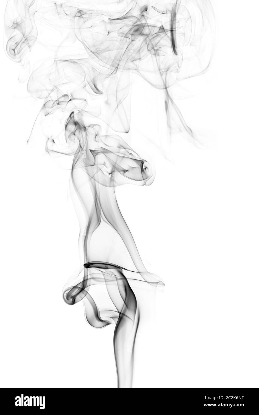 Abstract incense smoke isolated on white background Stock Photo - Alamy