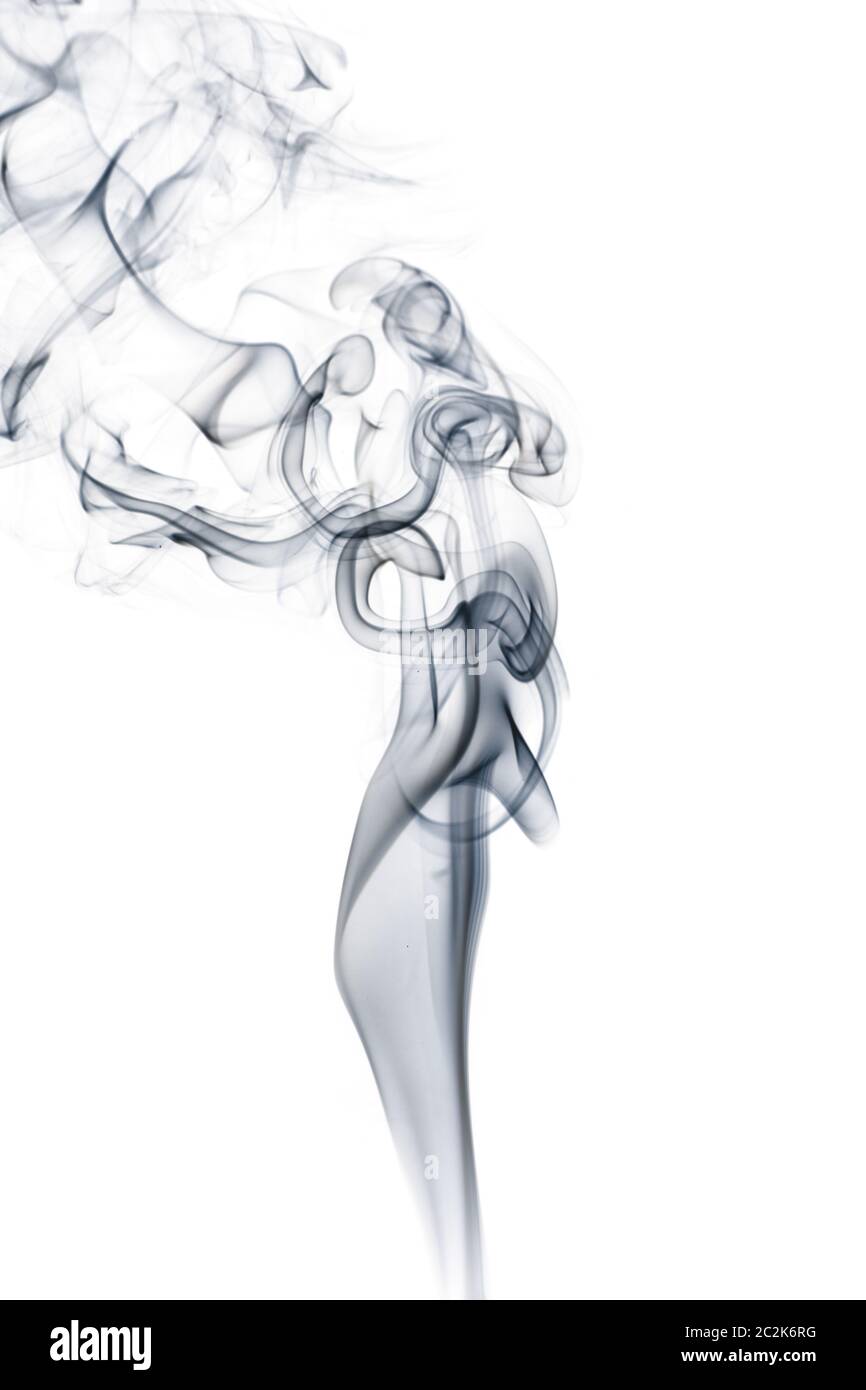 Abstract incense smoke isolated on white background Stock Photo - Alamy