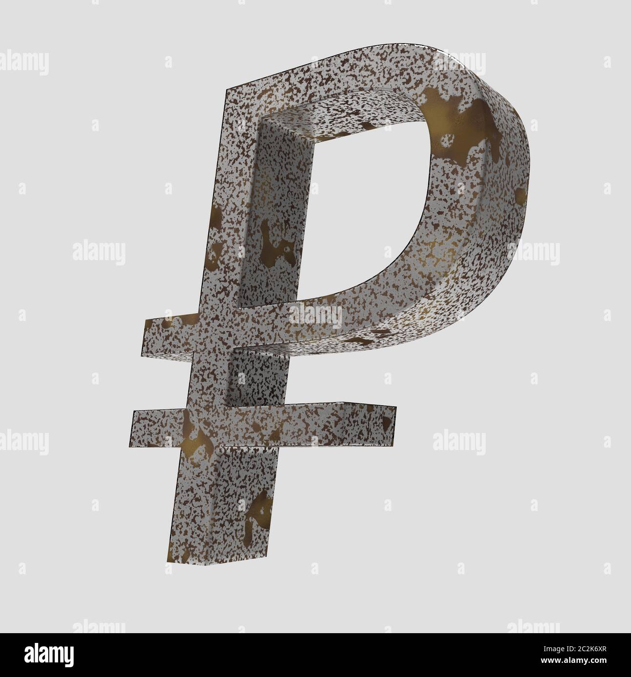 Ruble symbol sign isolated rouble RUB Russian ruble Currency Symbol 3d ...