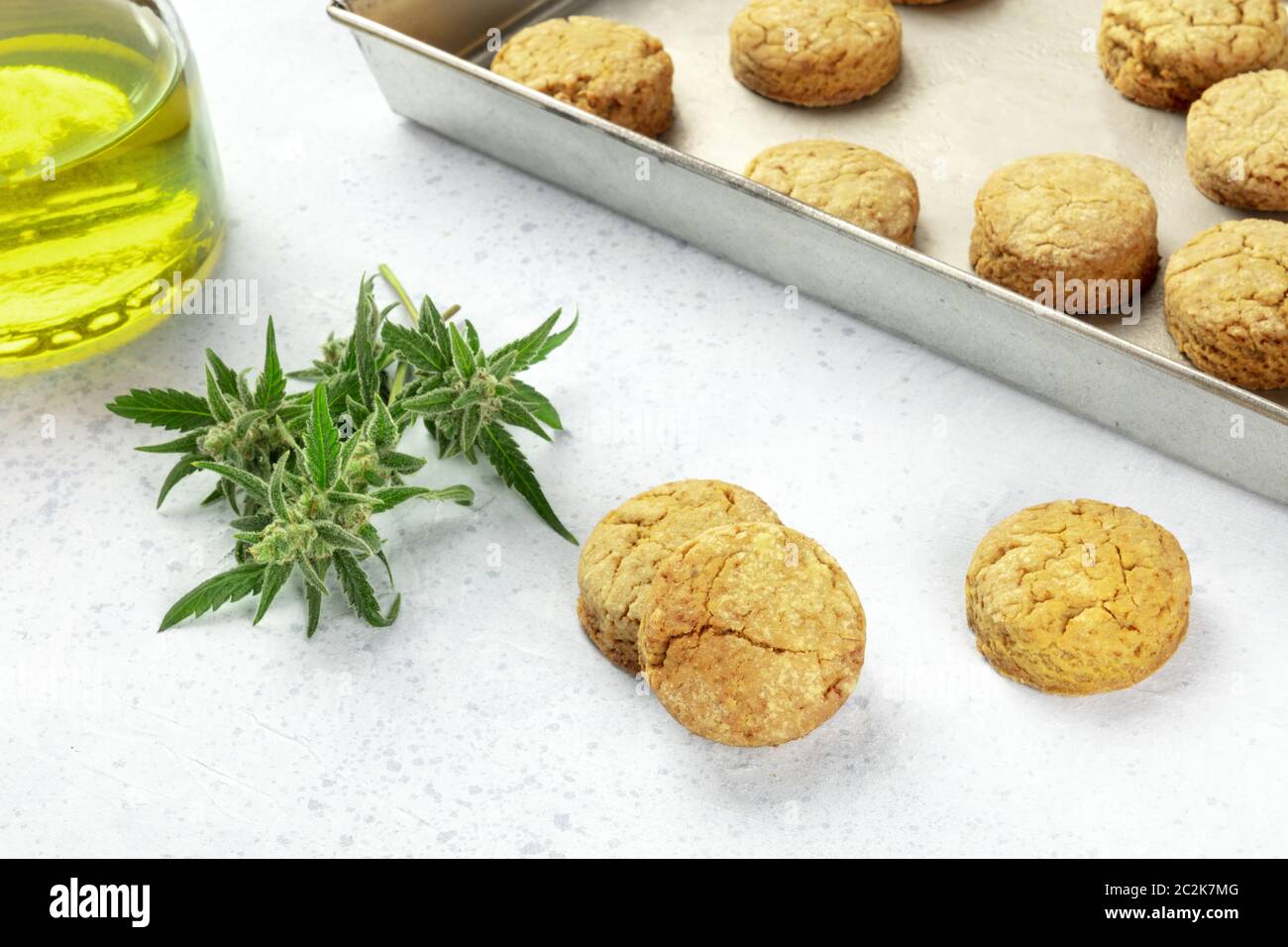 Cannabis butter cookies with marijuana buds and cannaoil, homemade ...