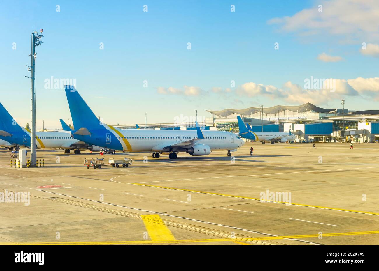 Airplanes, airport, runway, terminal, Kiev Stock Photo - Alamy