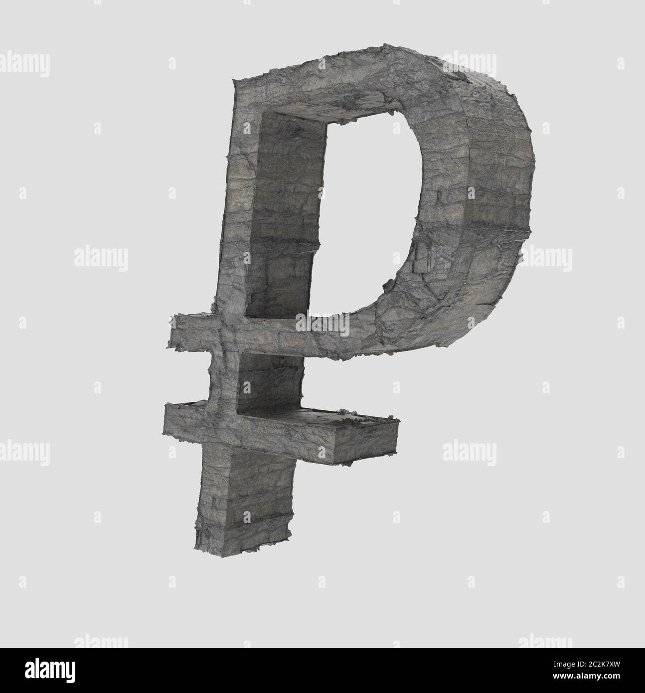Ruble symbol sign isolated rouble RUB Russian ruble Currency Symbol 3d ...