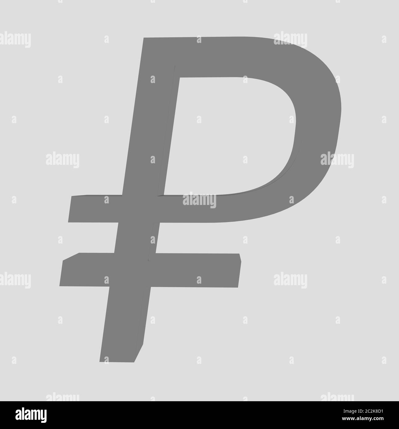 Ruble symbol sign isolated rouble RUB Russian ruble Currency Symbol 3d ...